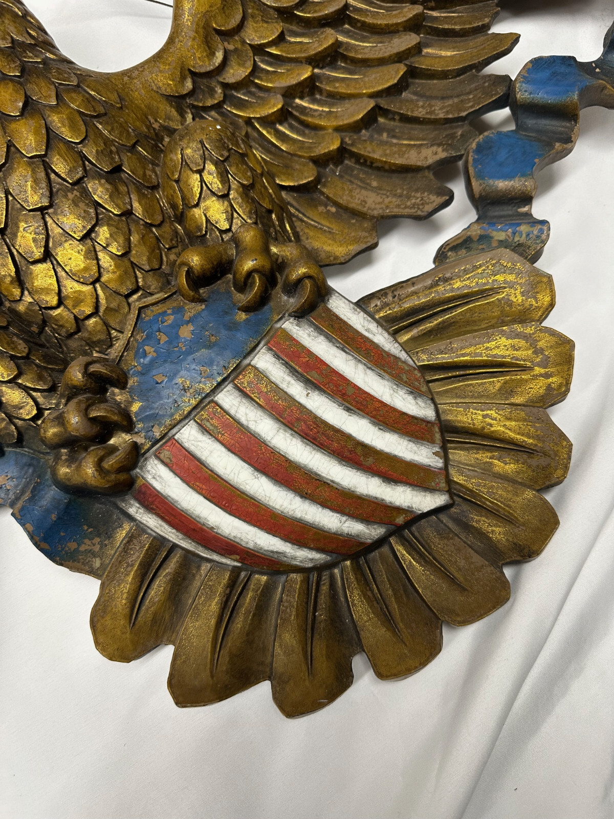 Old Vintage Antique 1958 USA made Syroco Eagle Patriotic Wall Plaque ...