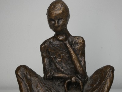 Mid C Reg Butler Style Bronzed Resin Female Haunting Sculpture. Signed ...