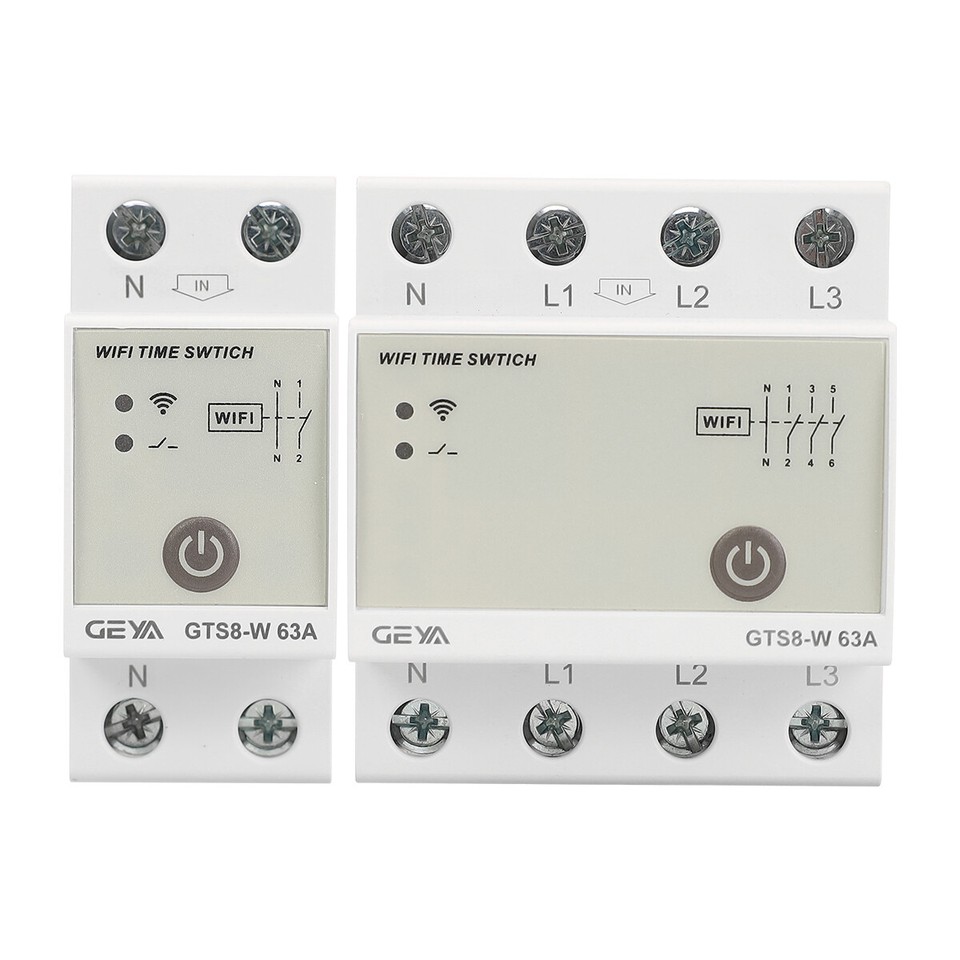 GEYA Intelligent Wifi Time Relay Switch 2/4P Wireless Remote Control 32 ...