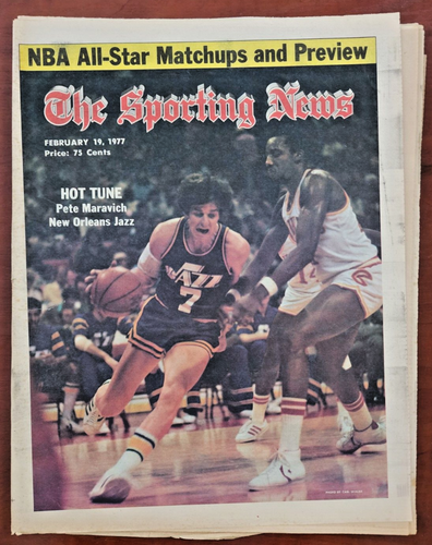 February 19, 1977 The Sporting News-Pete Maravich-New Orleans jazz-Hot ...