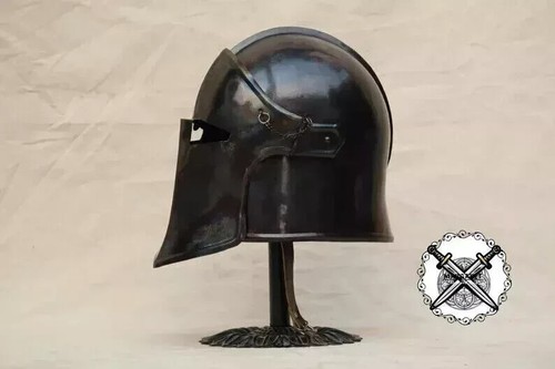 Medieval Babute Helmet, Black Knight Battle Warrior Helmet, Cosplay ...