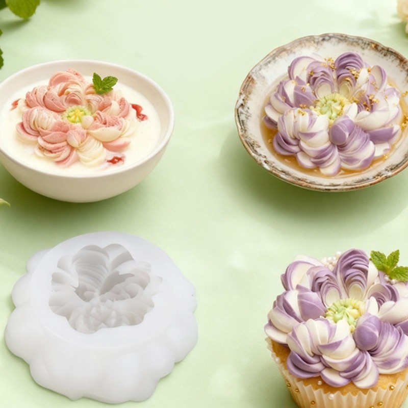 Peony Shape Silicone Cake Pan Easy Releases Designs for Festival ...