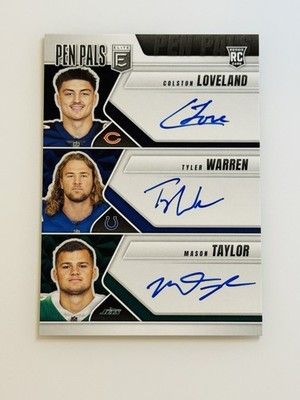 2025 Donruss Elite Pen Pals Triple Auto #PPT3 Colston Loveland, Warren ...