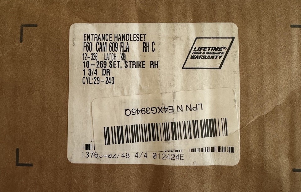 SCHLAGE Lock Company Camelot Single Cylinder Handleset and Right Hand ...