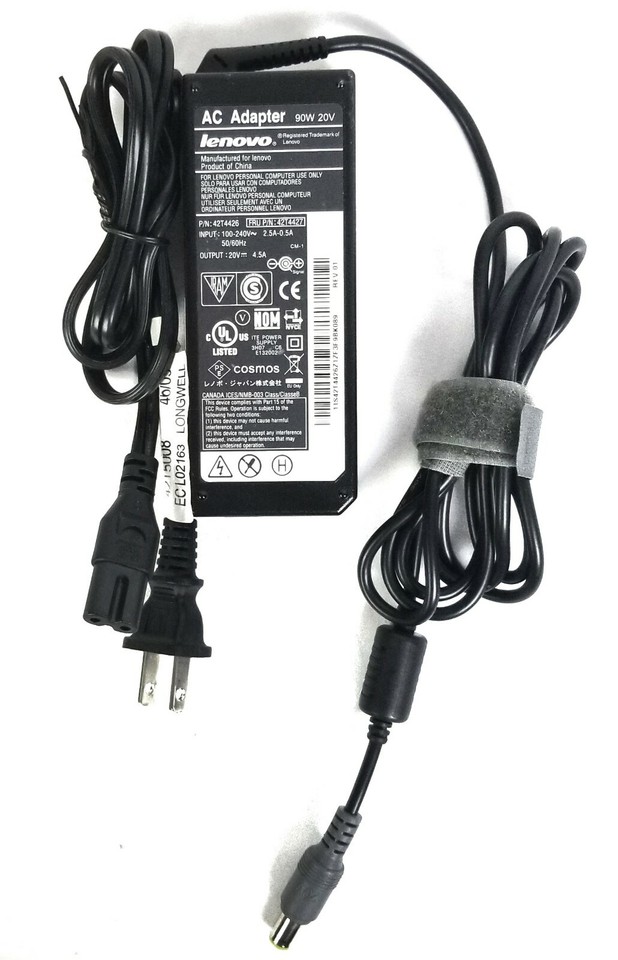 Genuine Lenovo ThinkPad Laptop AC Charger Power Adapter 90W 20V 4.5A ...