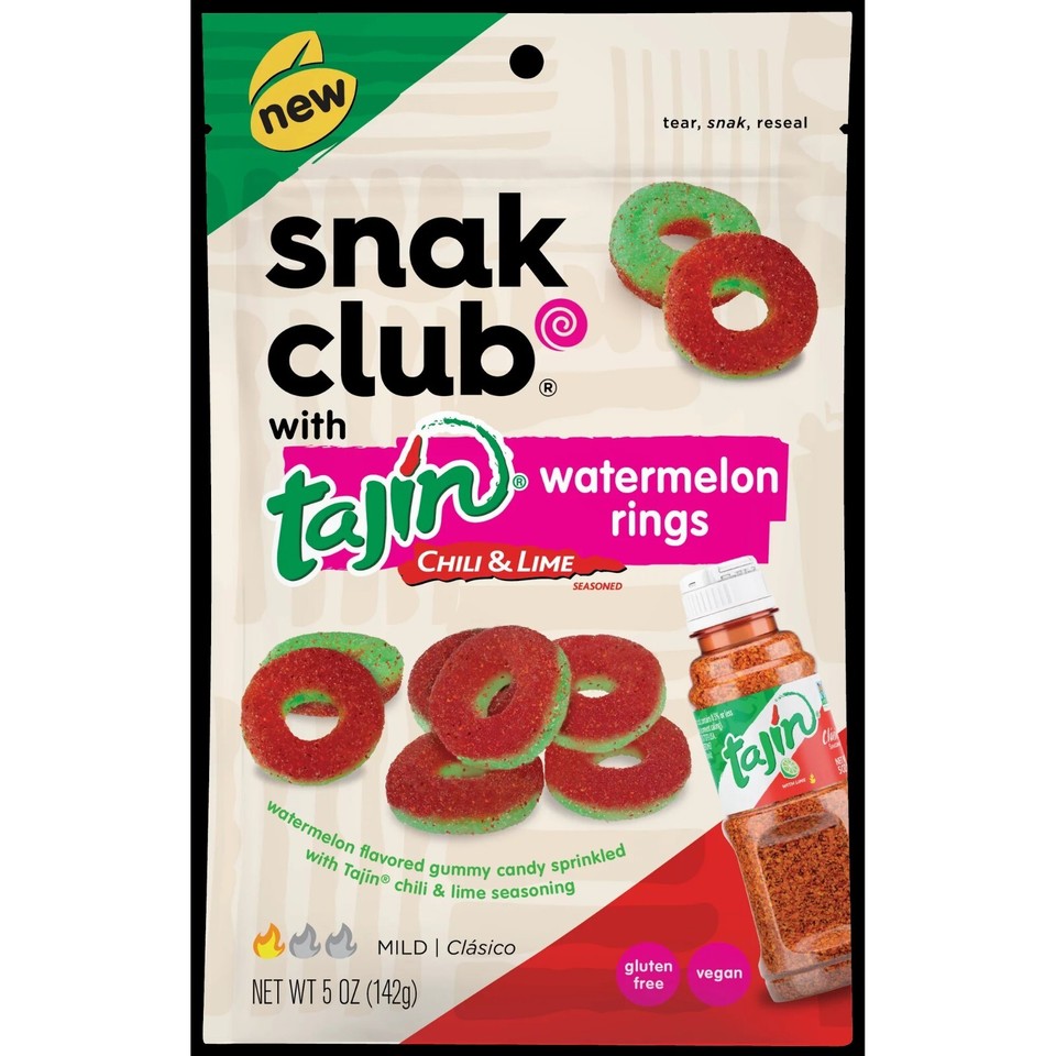 Snak Club WATERMELON RINGS Gummy Candy Tajin Chili & Lime Seasoned 5 Oz ...