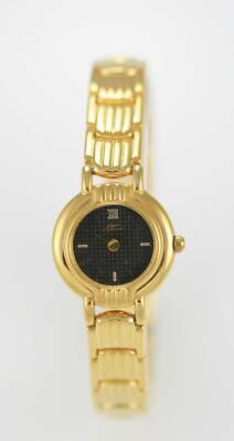 Jacques Prevard Womens Watch Stainless Gold Water Resistant Black ...
