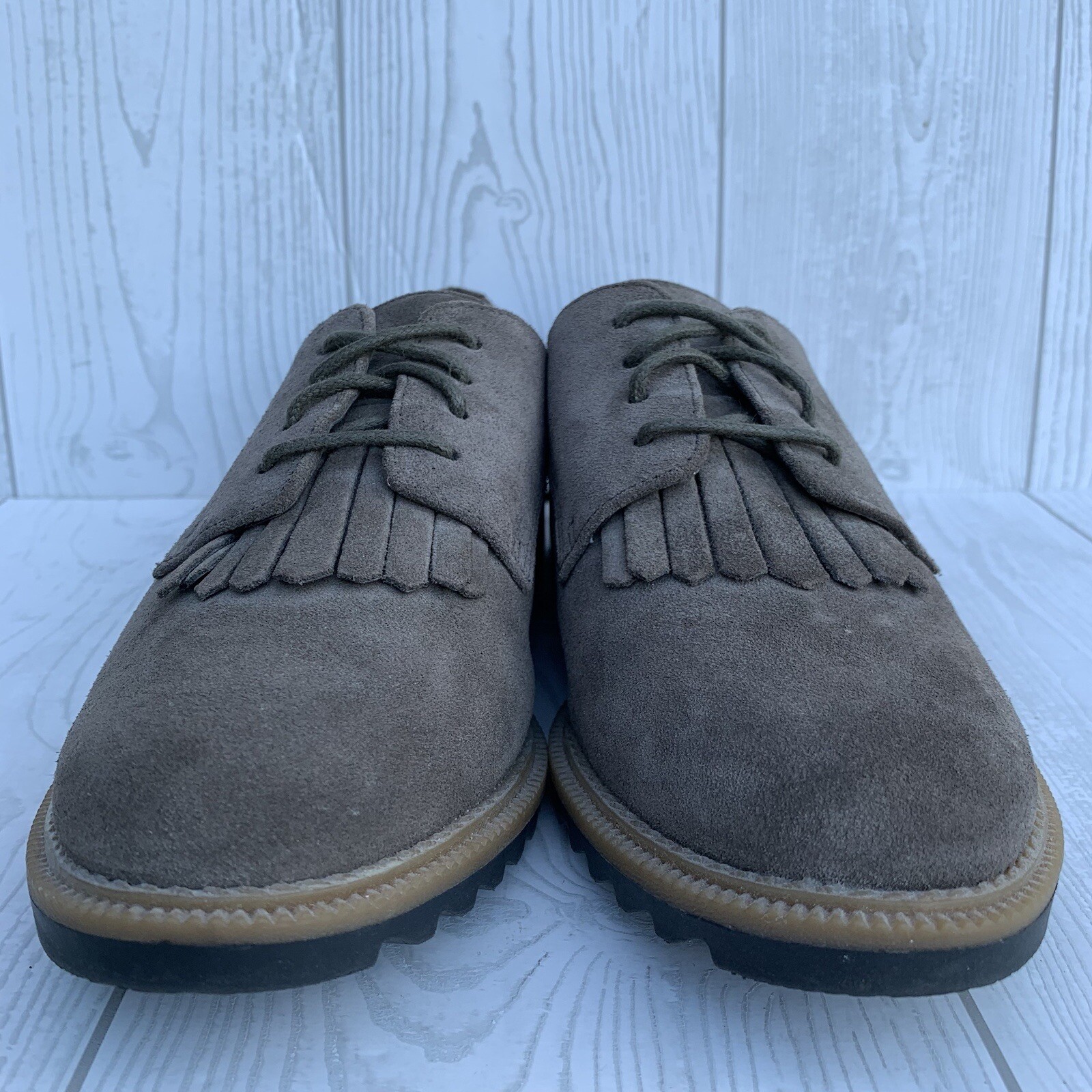 Clarks Somerset Griffin Mabel Kiltie Oxfords Taupe Su… - Gem