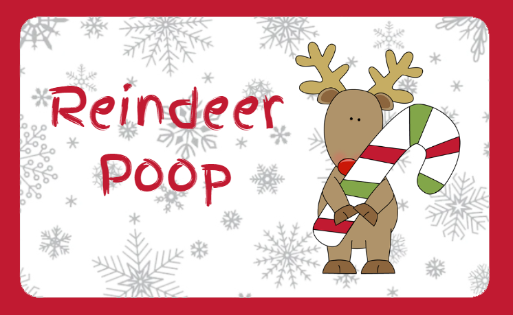 Reindeer Poop Stickers Labels School Christmas Fund Raising Craft Fairs ...
