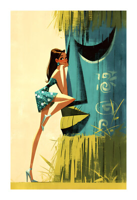 1960s Vintage Tiki Theme Pin Up Art Print ntg21 | eBay