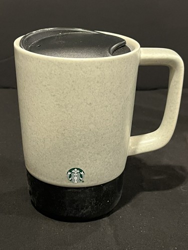 Starbucks Gray Speck Stone Mug Rubber Bottom Ceramic Coffee Cup w/Lid ...