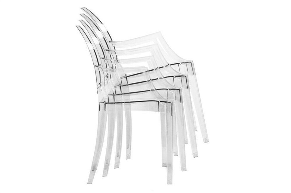 Niches ' Louis' Carver Transparent Ghost Chair Clear Dressing Arm ...