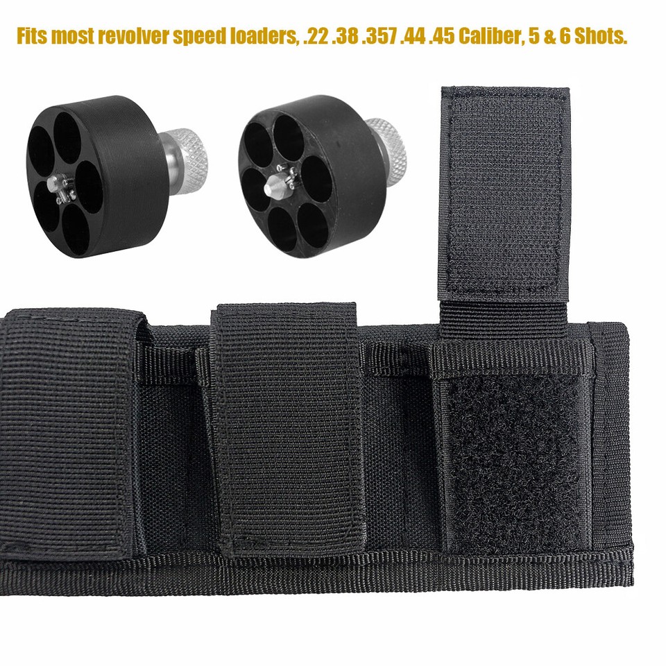 Triple Speedloader Pouch Fits .22 .38 .357 .44 .45 Caliber 5 & 6 Shots ...