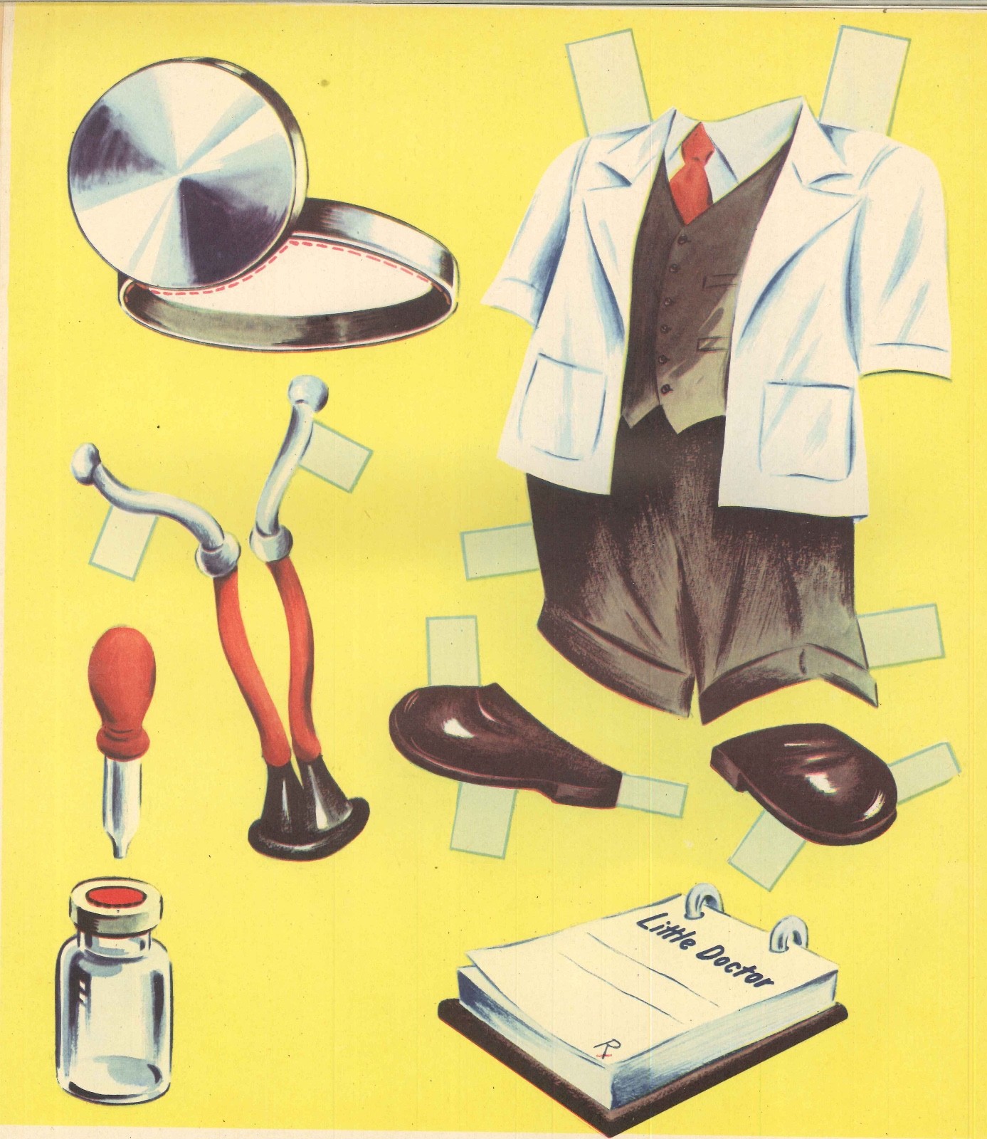 VINTAGE 1940s LITTLE DOCTOR PAPER DOLL LASER REPRODUCTON~Org SZE UNCuT ...