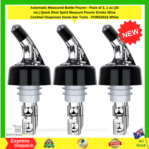 Automatic Measured Bottle Pourer Pack 3 1Oz 30ml Quick Shot Spirit ...