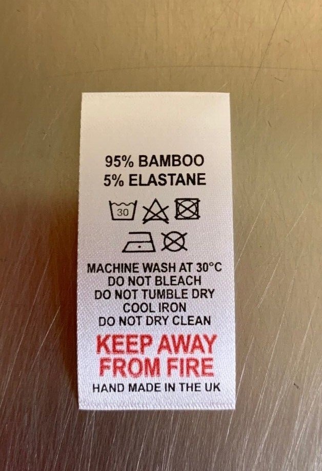 WASH CARE CLOTHING GARMENT LABELS DIFFERENT FIBRE CONTENTS AVAILABLE | eBay