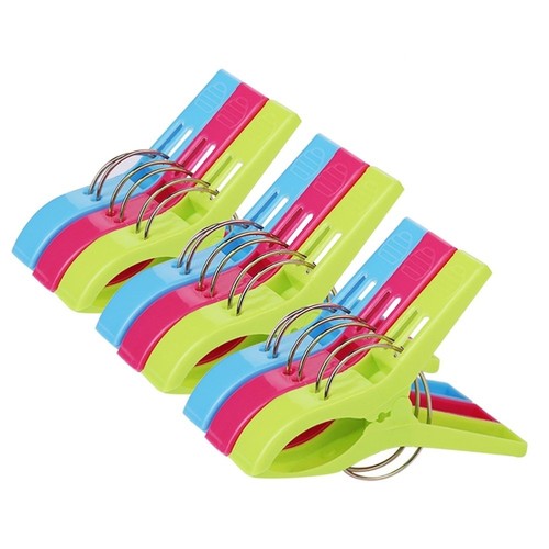 16 Pcs Air Drying Laundry Clips Clothes Fixed Clips Pool Towel Holder ...