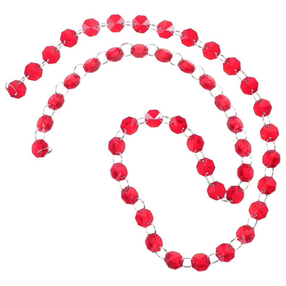 Hanging Octagon Bead Chain Chandelier Bead String Ornament Glass Beads ...