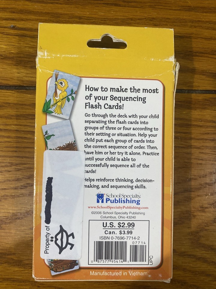 Sequencing Flash Cards (The Brighter Child, 54 cards, Complete Set ...
