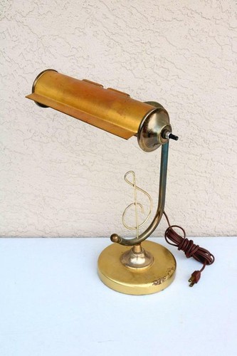 Lamp Desk Music Parts Clef Piano Old Vintage Brass MCM Musician Gift ...