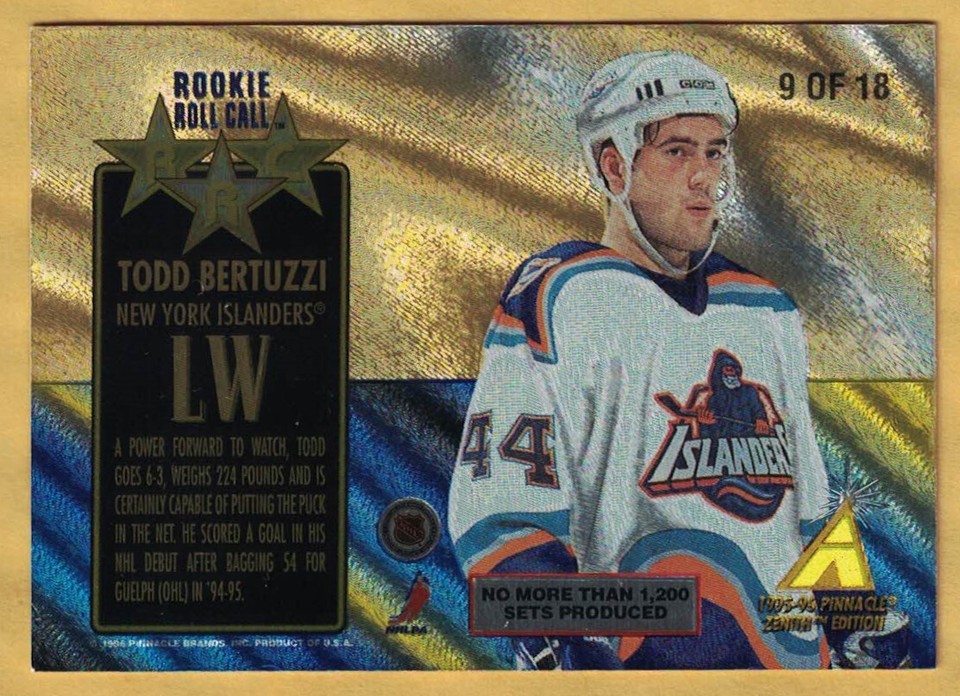 Todd Bertuzzi - 1995-96 Pinnacle Zenith Rookie Roll Call (#9) /1200 | eBay