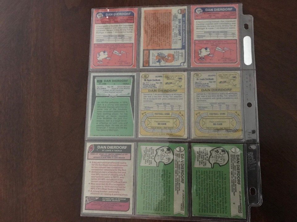 DAN DIERDORF ROOKIE CARDS TOPPS 1973 #322 & 7 MORE CARDS | eBay