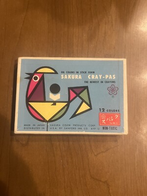 VINTAGE Sakura Cray-Pas Pastel Crayons Oil Color Sticks Japan Art ...