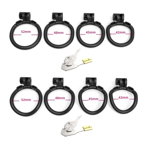 NEW Male Chastity Device Resin Cage Men Bird Lock Belt 4 Rings Restrain ...