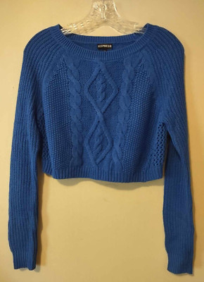 Express Royal Blue Crop Sweater Size XS | eBay