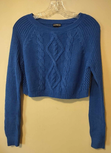 Express Royal Blue Crop Sweater Size XS | eBay