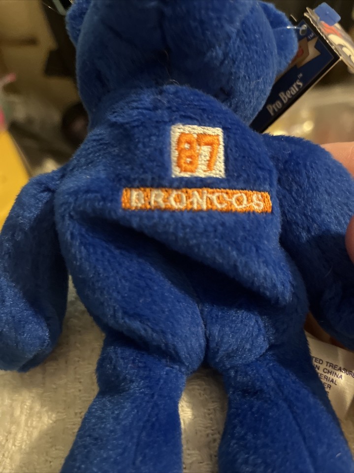 1998 Limited Treasures Pro Bears Ed McCaffrey #87 Blue Beanie Bear With ...