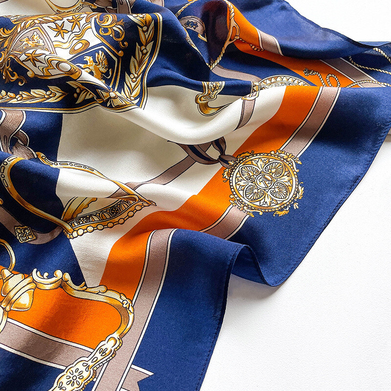 100% Silk Square Scarf Women Vintage Kerchief Bandana Neckerchief Wrap ...
