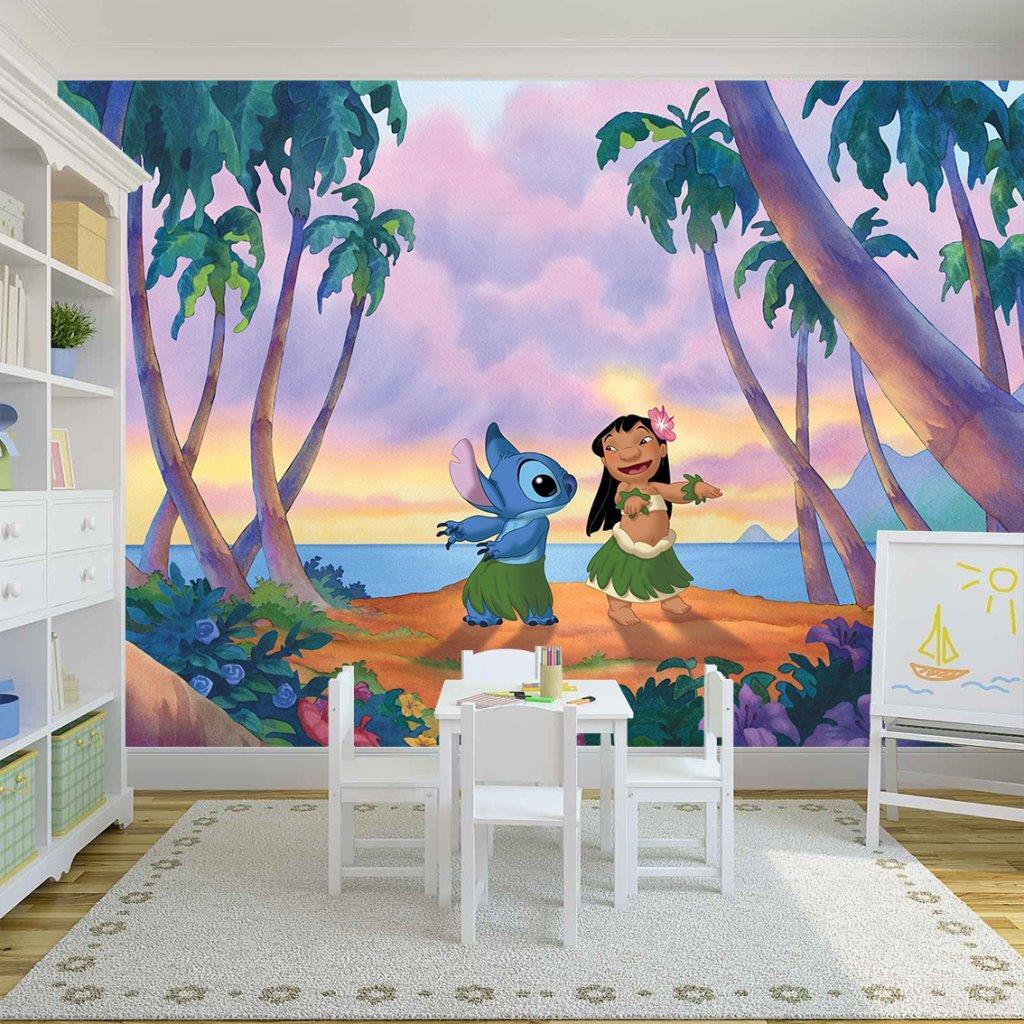 Lilo & Stitch Disney Photo Wallpaper Woven Self-Adhesive Wall Mural Art ...