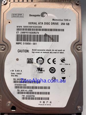 ST9250410AS, 9HV142-020, 0003HPM1, WU, 5VG0 Seagate Data Recovery Donor ...