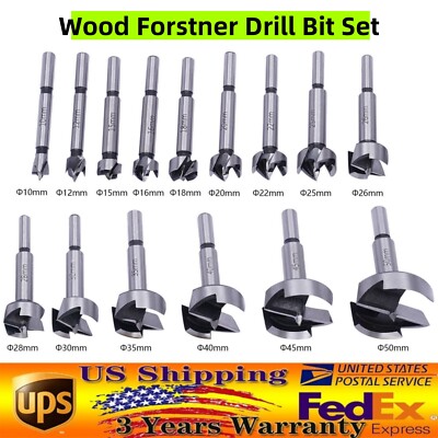 15PCS Professional Wood Forstner Drill Bit Set Metric 10-50mm High ...