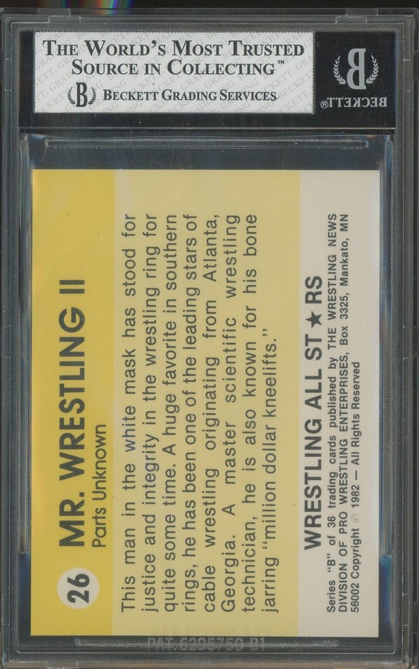 1982 Wrestling All Stars Series B #26 Mr. Wrestling BGS 8 w/ 9.5 | eBay