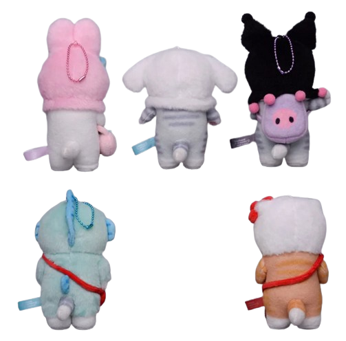 Sanrio Hangyodon Mofusand Plush Key 17cm Charm Bag Blue Fish Holder Toy ...