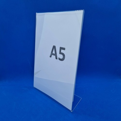 12 x Angled Clear Counter Top A5 Sign Holder Plastic Menu Stand | eBay ...