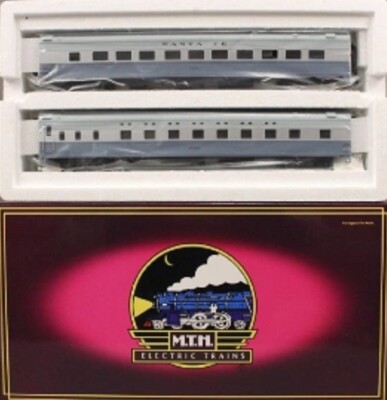 MTH PREMIER SANTA FE (BLUE GOOSE) 2 CAR SLEEPER DINER PASSENGER SET 20 ...