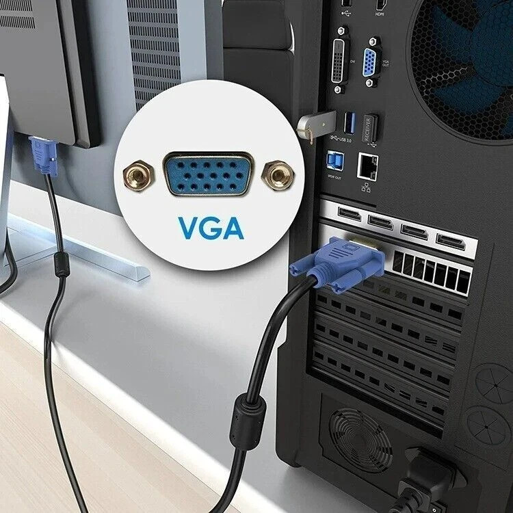1.8 Meter VGA / SVGA 15 Pin PC Computer Monitor LCD Extension Cable ...