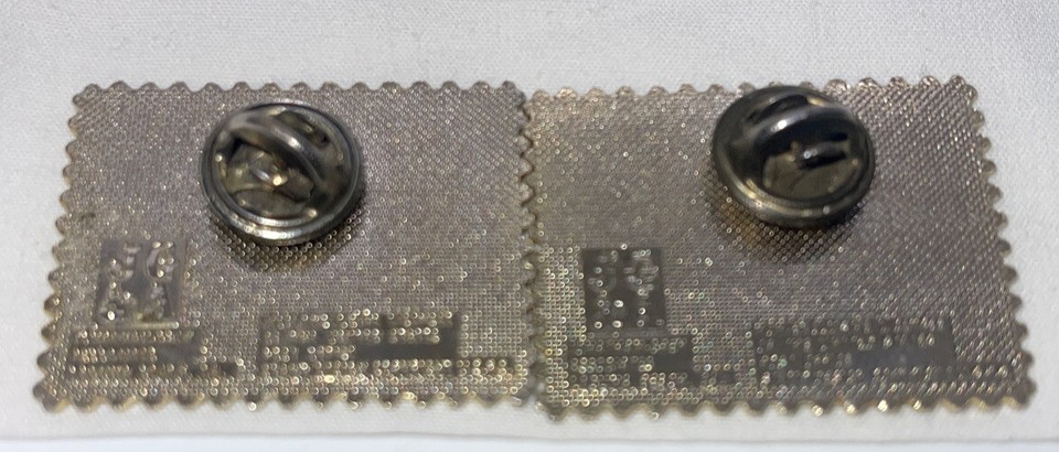 2 Vtg JGA USPS Benefiting Mankind Stamp Enamel Pins USA 18 Cent NASA ...