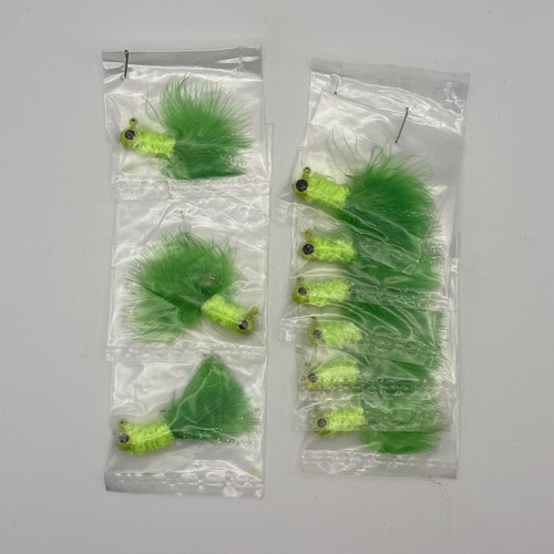 Fishing Crappie Jig Heads Marabou Feather Jig Head Hooks Fishing Lures ...