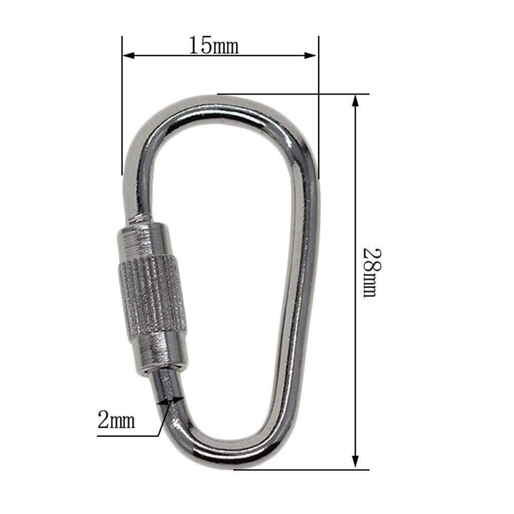 50X small steel quick open screw lock key Chain Hook Carabiner safety ...