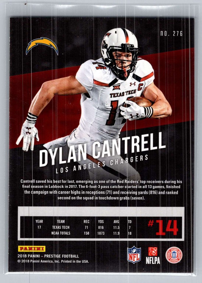 2018 Panini Prestige #276 Dylan Cantrell Chargers | eBay