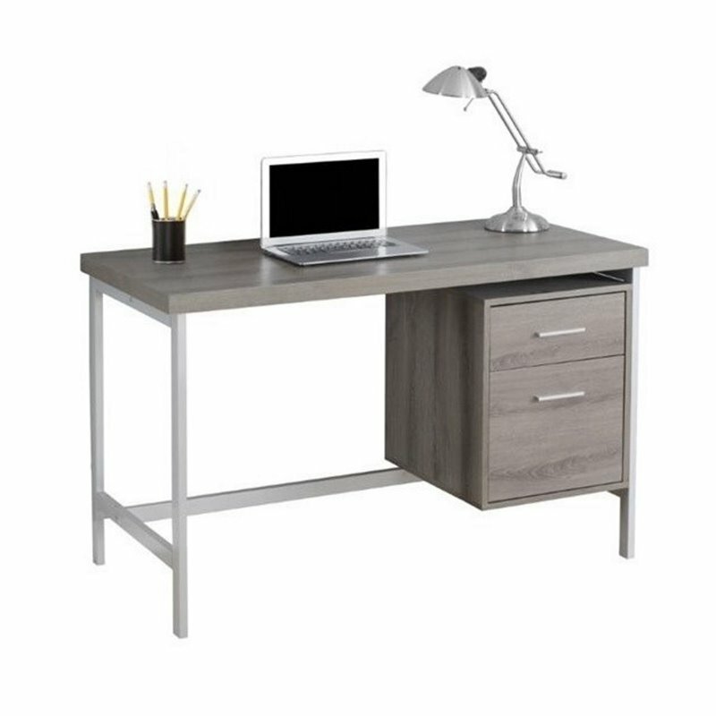 Atlin Designs 48" Metal Home Office Desk in Dark Taupe | eBay