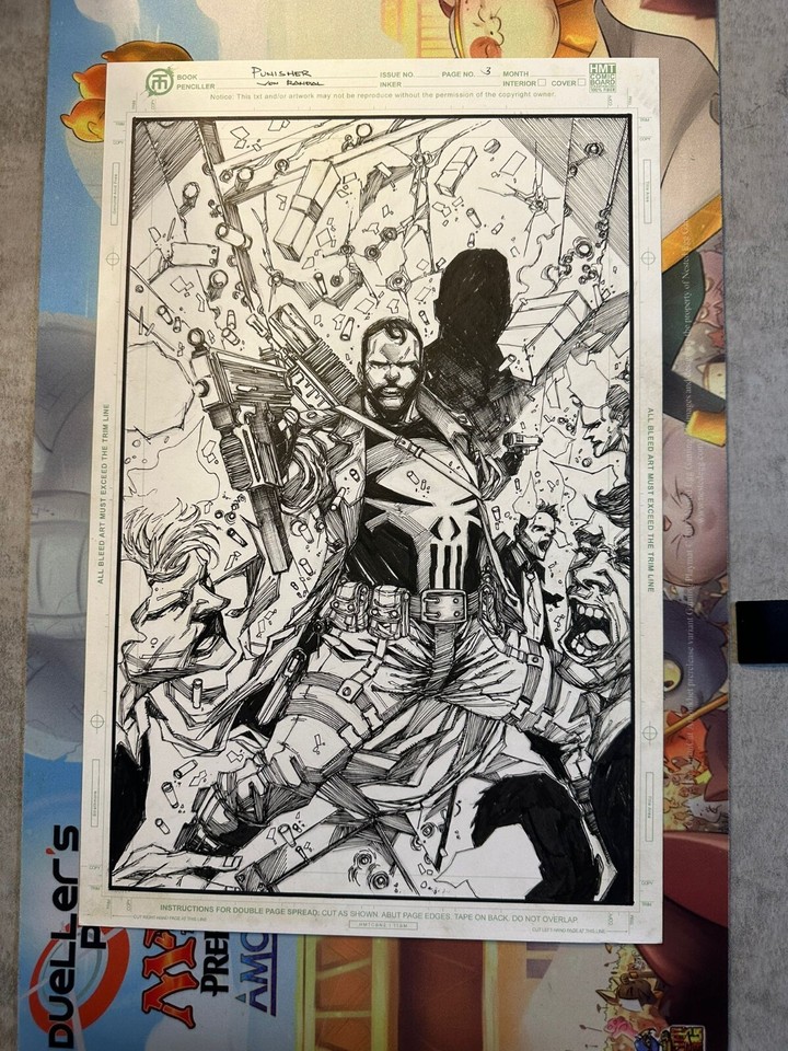 Von Randal Marvel Punisher Original Comic Art Test Page 1 to 5 | eBay