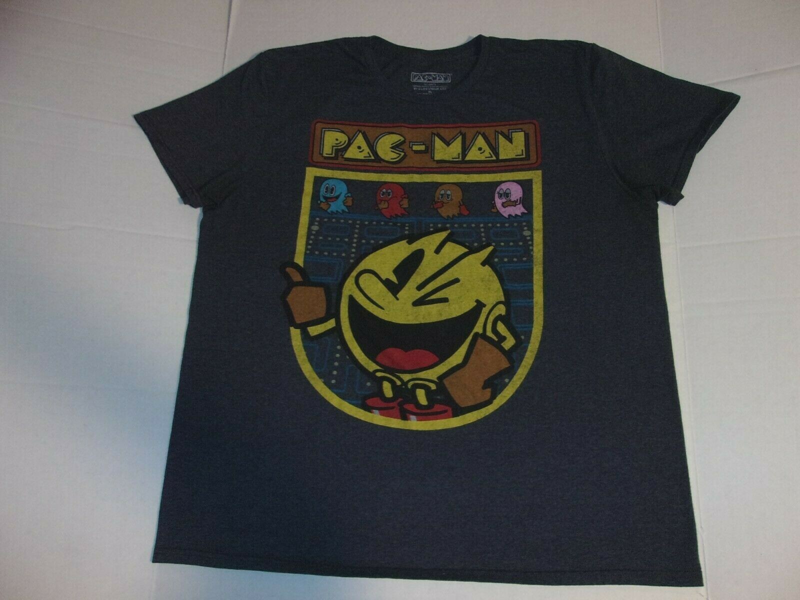 Pac-Man and Ghosts 80's Graphic Video Game Gray T-Shi… - Gem