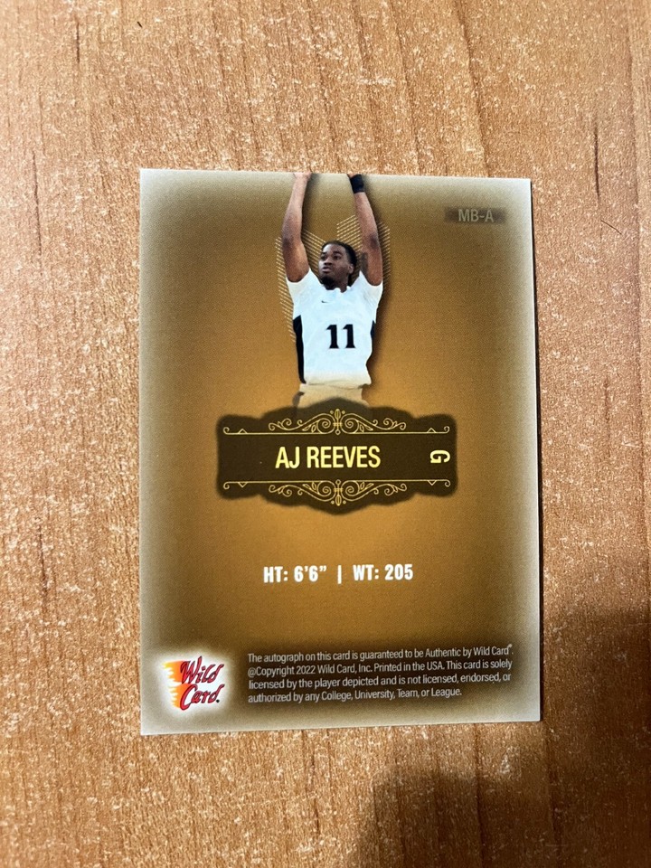 2022-23 Wild Card Matte Gold - AJ Reeves - Holo-Lux Auto #d 9/10 | eBay
