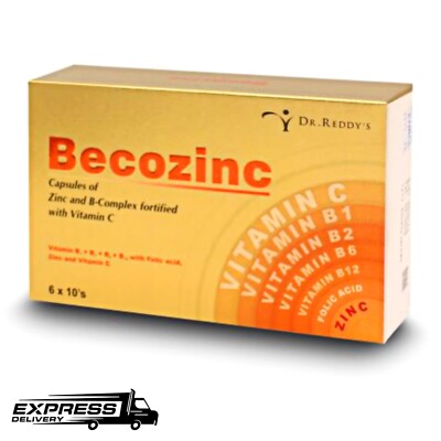 Becozinc Multivitamin 60 capsules Zinc and B Complex fortified with ...
