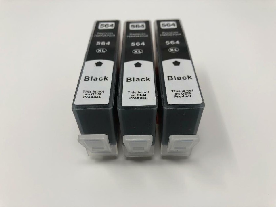 3 Black ink 564XL for HP PhotoSmart 5510 6510 7510 B110 B209 B110 C309 ...